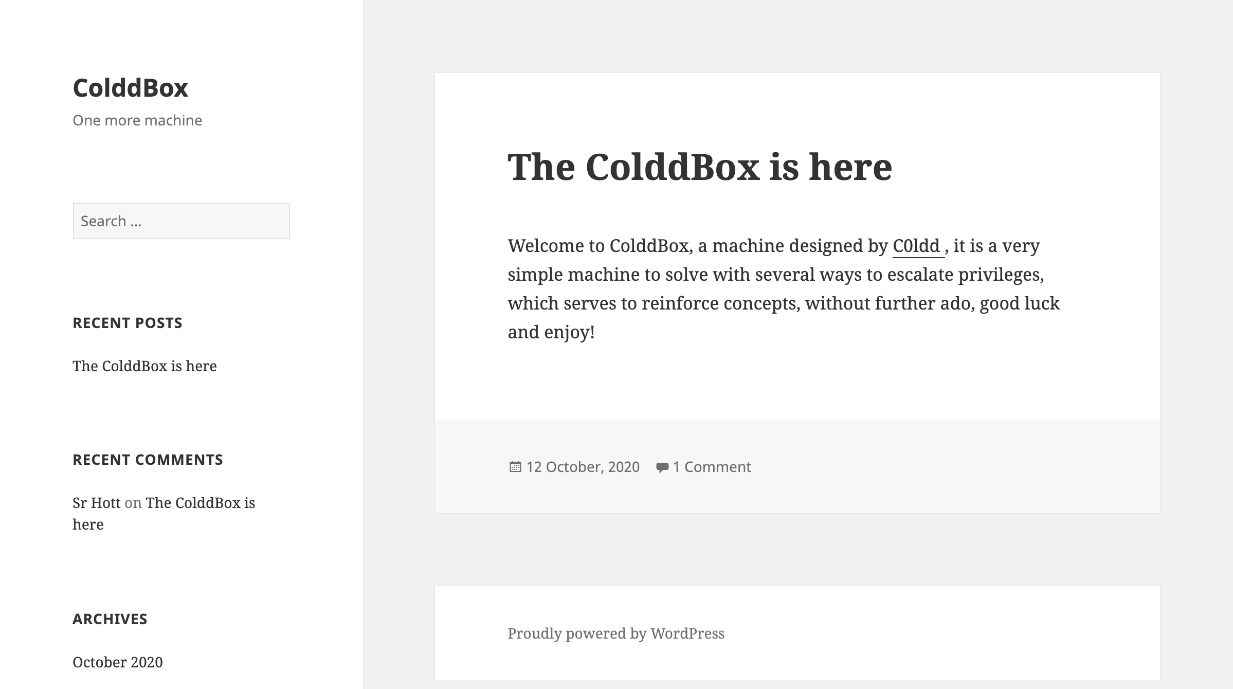 ColddBox: Easy ~ VulnHub
