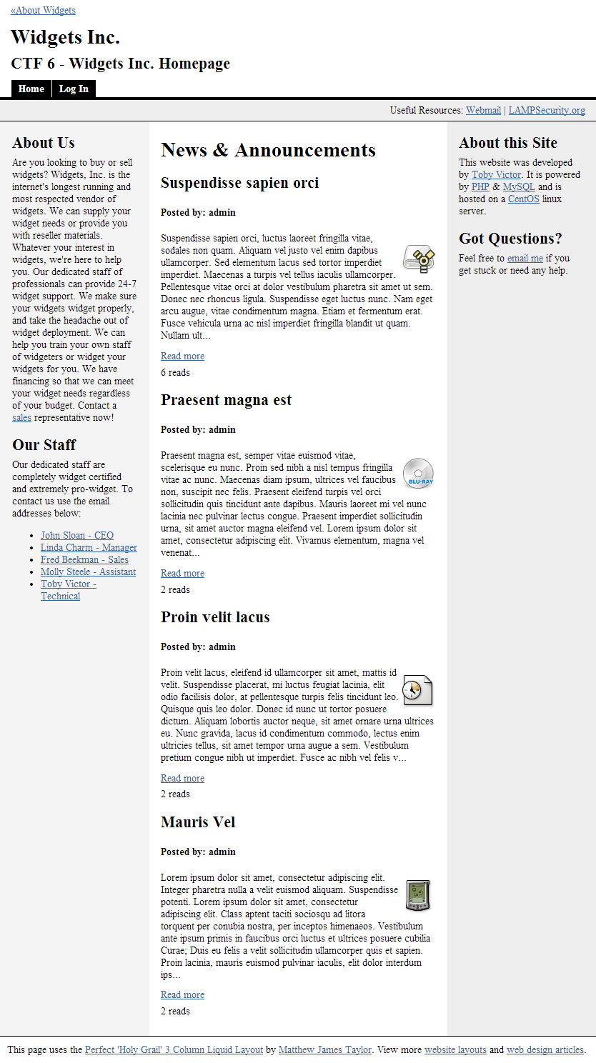 LAMPSecurity: CTF6 ~ VulnHub