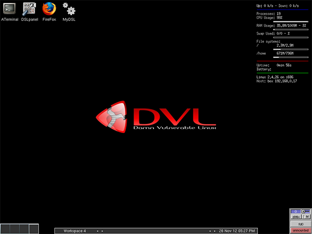 Damn Vulnerable Linux (DVL): 1.0 ~ VulnHub Damn Vulnerable Linux (DVL): 1.0 ~ VulnHub