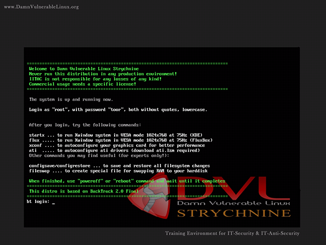Damn Vulnerable Linux (DVL): 1.2 (Strychnine) ~ VulnHub Damn Vulnerable Linux (DVL): 1.2 (Strychnine) ~ VulnHub